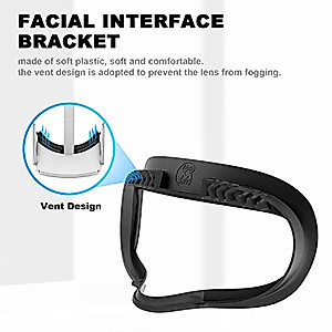 UPOK Facial Interface Bracket Face Cover for Oculus Quest 2 - Meta Accessories Eyes Vent Soft Cushion Foam Leather Skin Enhance Comfort with Lens Spacer Protector, Block Light (7-Pcs Set)