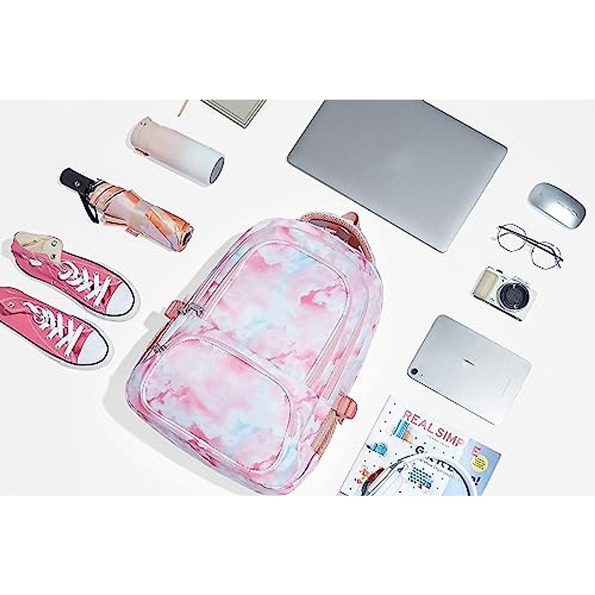 BLUEFAIRY Girls Backpack for Kids Elementary School Bags Child Bookbags Cute Back to School Gifts Mochila Escolares para Niñas 5 6 7 8 9 4th 5th 6th Grade Pink