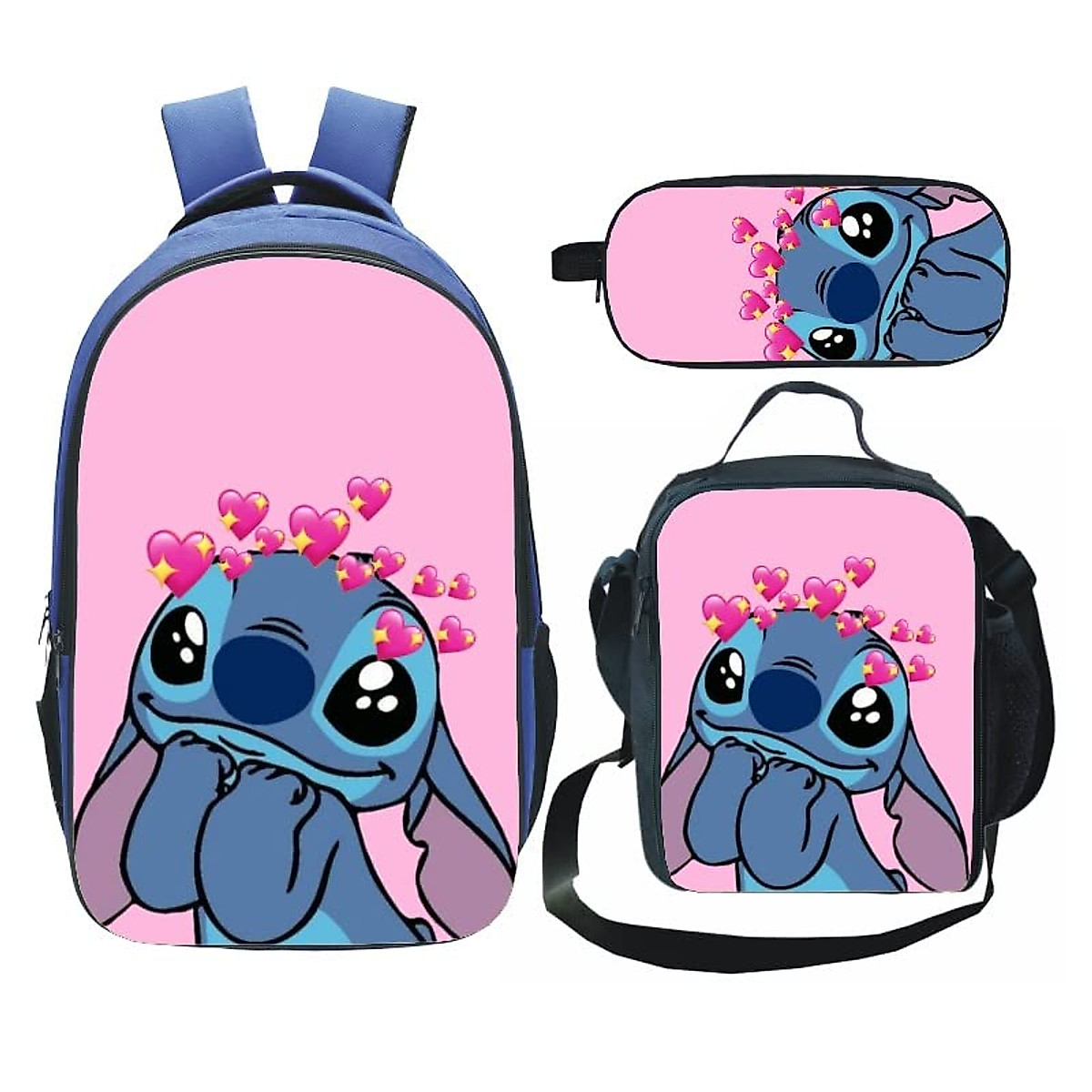 Homruis Stitch Backpack Cartoon Anime Pattern Design School Bag Backpack High Capacity Schoolbag Boy And Girl Schoolbag
