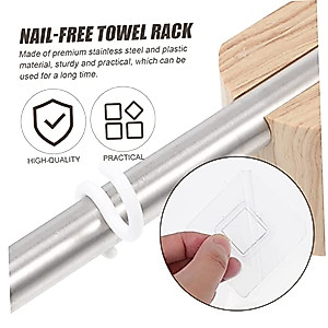 OSALADI 1 Set Tower Hanger Towel Storage Shelf Towel Shelf Modern Towel Rack Stainless Steel Hangers Towel Hangers Towel Rack Rod Wall Towel Holder Wall Towel bar Sponge Plastic Towel Rail