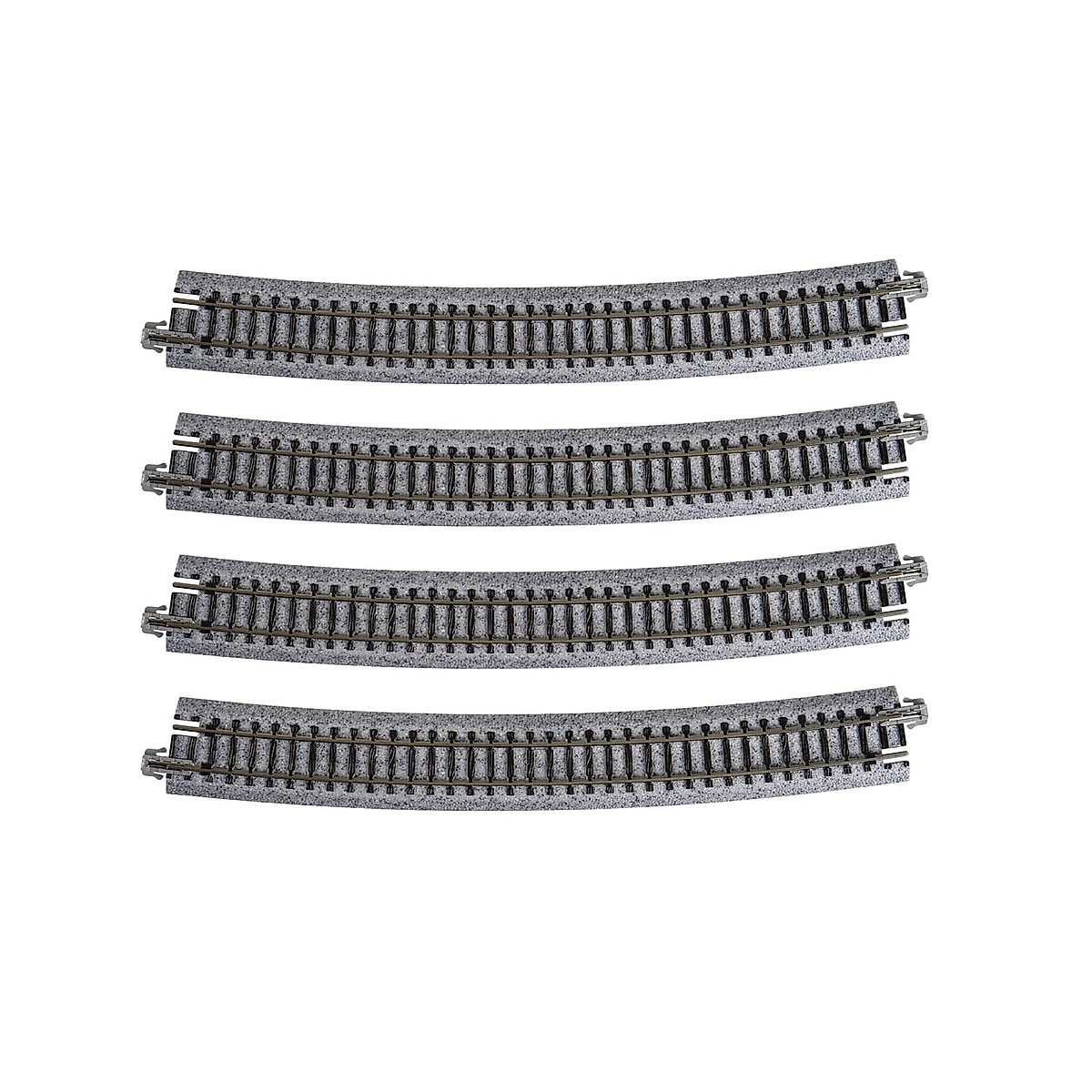 Kato USA Model Train Products Unitrack, 718mm (28 1/4") Radius 15-Degree Curve Track (4-Piece)