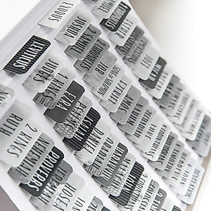 DiverseBee Laminated Bible Tabs (Large Print, Easy to Apply), Bible Study Journaling Supplies, 84 Bible Index Book Tabs for Men and Women, Bible Accessories, Includes 18 Blank Tabs - Noble Theme