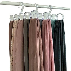 Efficient Closet Organizer: 5-Hole Snag-Free Scarf Hanger - Durable Plastic Storage Solution for Scarves, Belts, Jewelry, and More