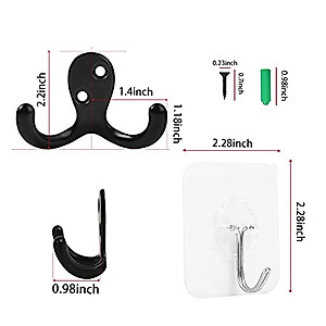 YYwingek 8pcs Wall Hooks and 8 Pack Heavy Duty Self Adhesive Hooks