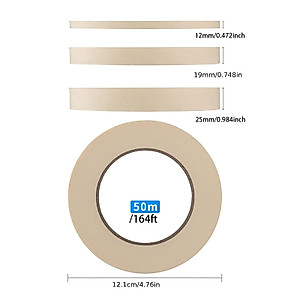 3 Rolls Autoclave Sterilization Indicator Tape Set for Beauty and Nails Salons/Tattoo and Dental Tool Cleaning Use, 1/2", 3/4", 1" Width, 55 Yards/Roll