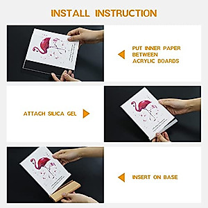 3 Pack Acrylic Sign Holder, L/T Shape Clear Acrylic Frames Wood Base, Table Menu Display Stand for Office, School, Restaurant (8.5 x 11)