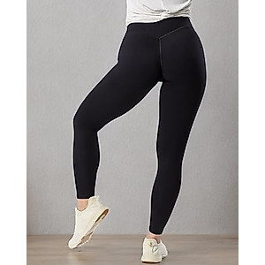 Kamo Fitness Serenity 25" No Front Seam 7/8 Leggings High Waisted Yoga Pants for Women, Soft Workout Pants Compression Leggings with Tummy Control (Black, S)