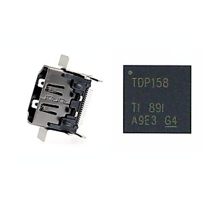 TDP158 IC Chipset TDP158RSBR for Xbox One X Console Motherboard and HDMI Port Socket Jack Connector (IC TDP158 and 2pcs Jack)