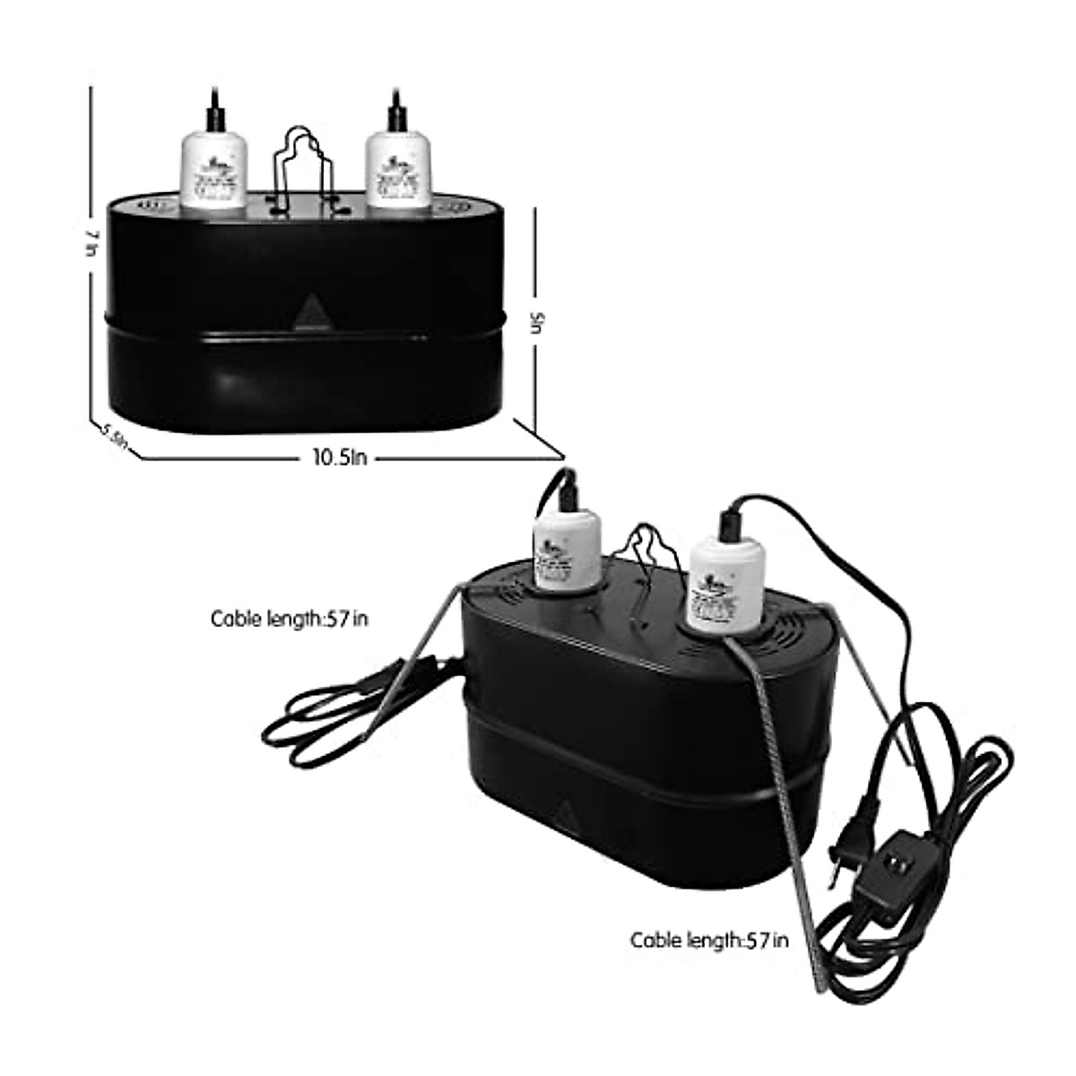 MCLANZOO Dual Reptile Light Fixture Deep Dome,UV Lamp Fixture for Reptiles Terrarium with Two Independent Switches Heat Lighting Lamp Kit.