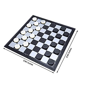 QuadPro Magnetic Travel Checkers Board Game Set with Folding Board Family Educational Toys for Kids and Adults