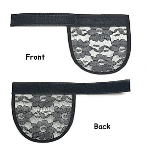 Luwigs Magic Buckle Lace Base for Ponytail with Combs 3pcs 4x4 inch Lace Ponytail Net with Magic Buckle Hair Accessory Ponytail Weaving (3pcs, Black)