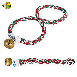 GJRGEG1Y Rope Bungee Cotton Perch for Bird. with Large Bell Climbing Toy[1 Pack] (118 inches)