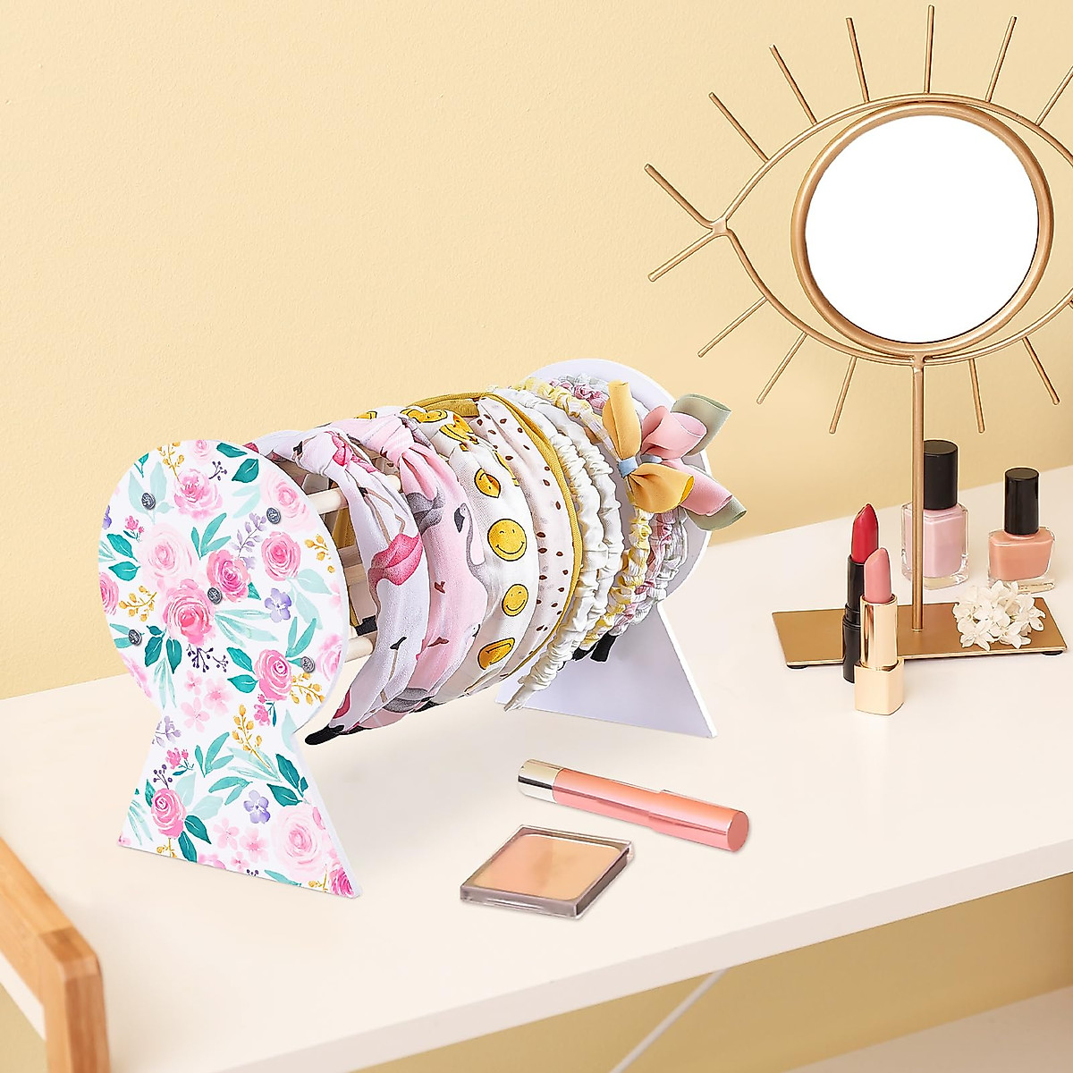 Basumee Headband Holder and Organizer for Hair Accessories - Display and Storage for Girls' Hair Hoops, Headbands, Home Decor