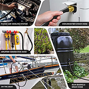 garden hose (4ft) Worth Garden Short Black Garden Hose 5/8 in. x 4 ft. No leak, Durable and Lightweight PVC Water Hose with Solid Aluminum Hose Fittings, Male to Female Fittings, 8 YEARS WARRANTY