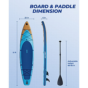 Valwix Inflatable Stand Up Paddle Board w/Electric Pump & Built-in Action Camera Mount Base, iSUP Paddleboard 350LBS Capacity
