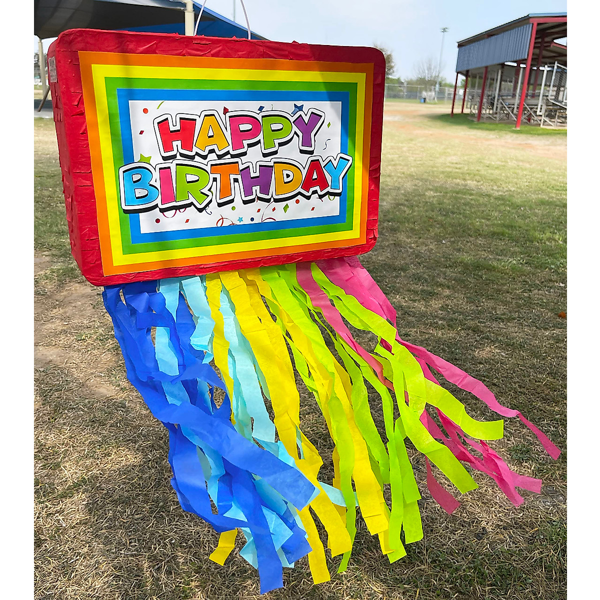 Birthday Piñata 4-Piece Set great for Boy, Girl, and Adult party. Happy Birthday Decorations, fun & unique style, fits candy party favors (16”X10”) durable!