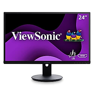 ViewSonic VG2453 24 Inch IPS 1080p Ergonomic Monitor with HDMI and DisplayPort for Home and Office, blue