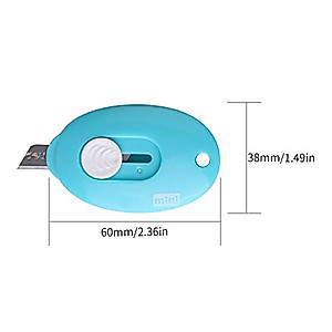 Mini Retractable Utility Knife Box Cutter Letter Opener, Alloy Steel Splicing Knife with Key Chain Hole-9pcs