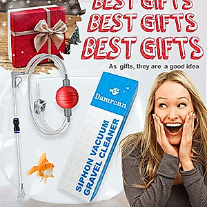 Damrcnn 5 10 Gallon Small Fish Tank Aquarium Vacuum Siphon Pump Gravel Cleaner Water Changer with Long Hose and Coral Feeder Pipettes Dropper Betta Fish Tank Accessories Cleaning Tools kit-Red