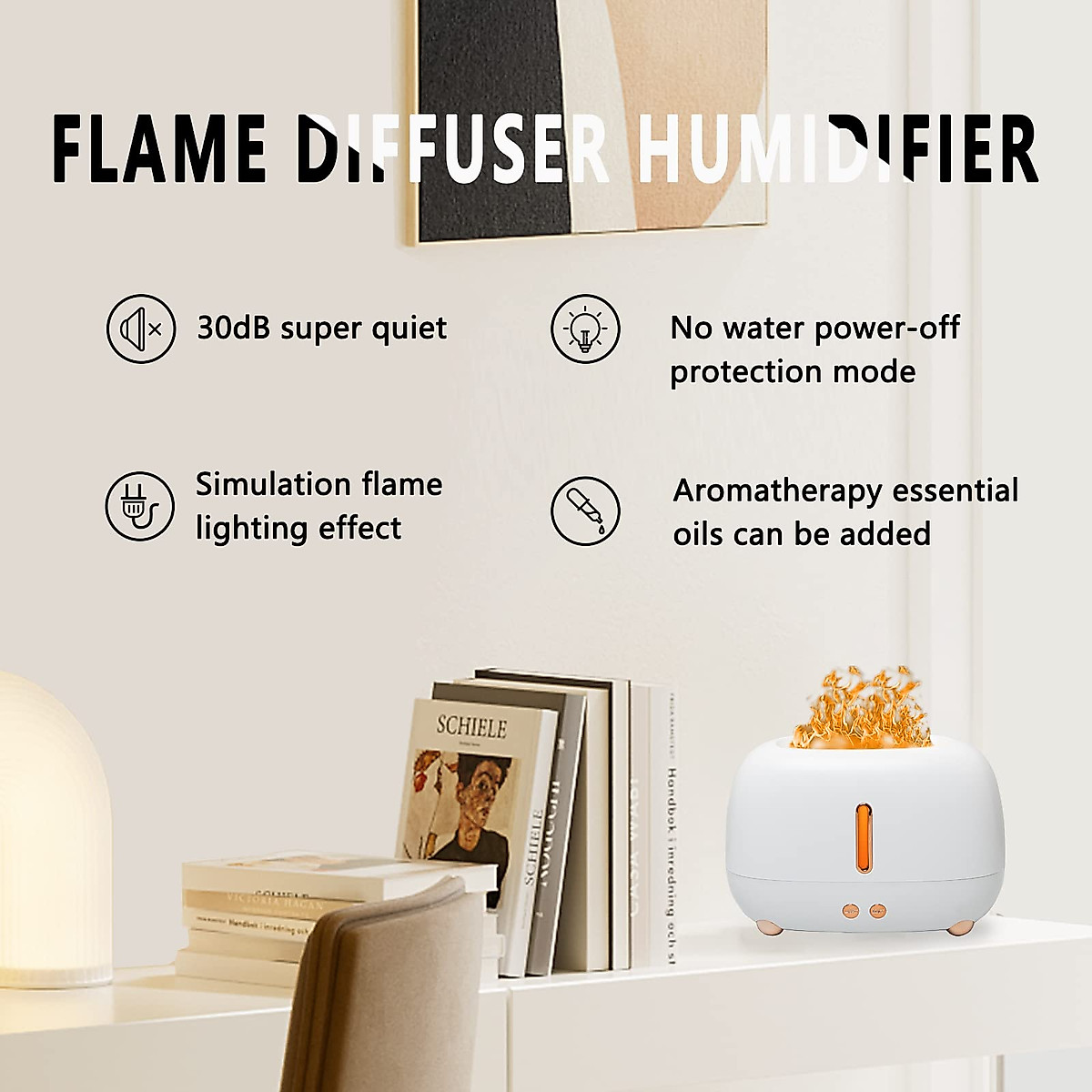 Wokuya Cute Desktop Humidifier, Cool Mist Humidifiers for Bedroom,Multi Color Lights, Ultra Quiet Operation, Auto Shut-Off, Desk Mini Air Humidifiers for Home Office(Cat, Purple)