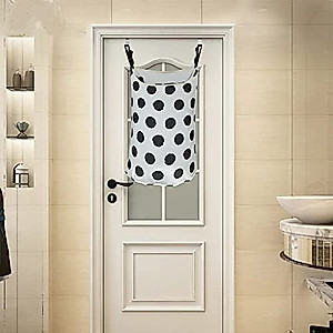 HDHYK Adjustable Space Saving Door Hanging Laundry Hamper Bag Dorm Laundry Bag,Wide Open Top Over The Door Laundry Hamper with Free Hanging Hooks