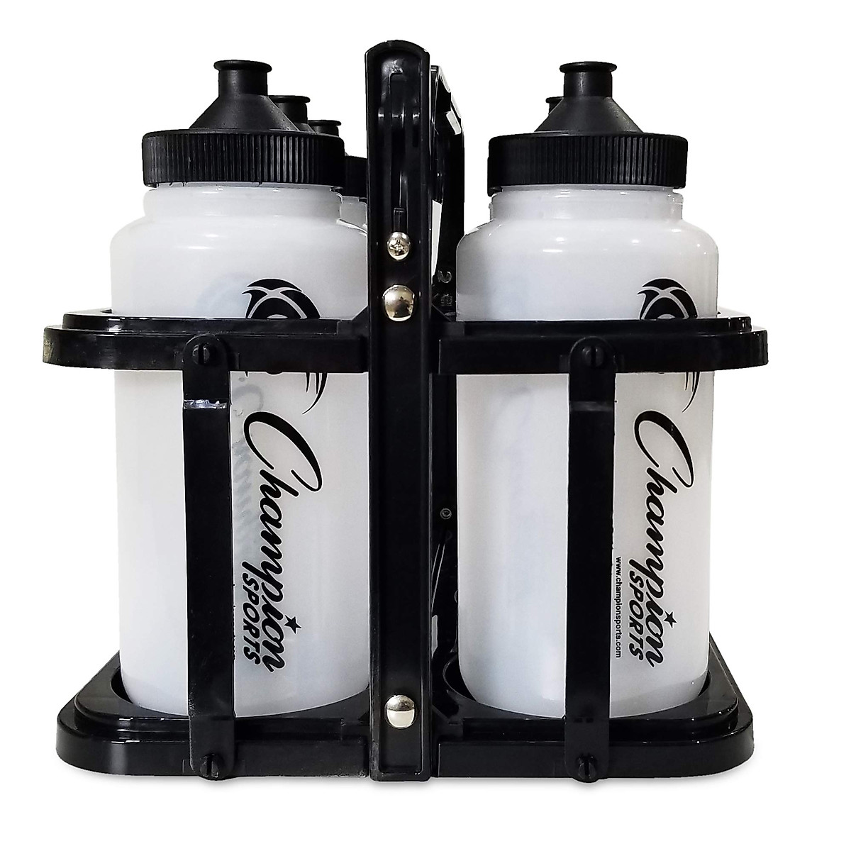 Champion Sports Plastic Water Bottle Set, Quart, Black