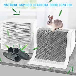 OHCCYML Disposable Guinea Pig Cage Liners，50PCS Thickened Guinea Pig Pee Pads Super Absorbent Charcoal Odor Controlling Cage Bedding Liners for Small Animals Rabbit Cat Puppy Hamster（18" x 13"）