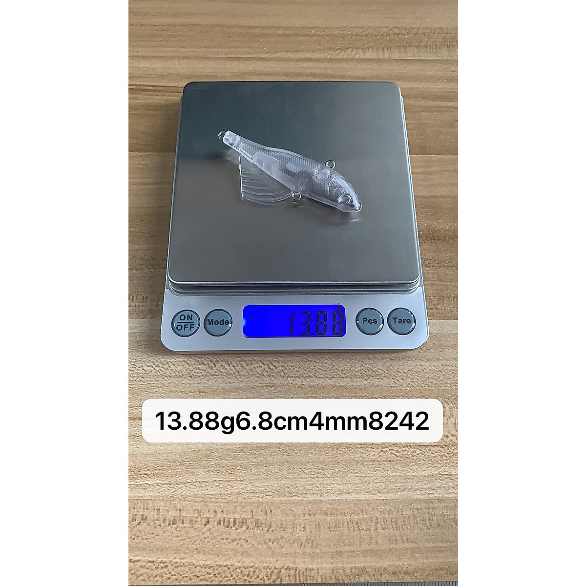 10PCS Unpainted Lure Blanks 13.88g 6.8cm with 4mm Free Fishing Eye VIB Crankbait Baits Simulation Blank Body Clear Hard Baits Trout Salmon Minnow Lure Popper Lures Topwater Freshwater 4mm 8242