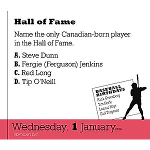 A Year of Baseball Trivia! Page-A-Day Calendar 2020: Immortal Records, Team History & Hall of Famers