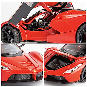 BDTCTK Compatible for 1:22 Ferrari RAFA Toy Model Car, Zinc Alloy Pull Back Car with Sound and Light and Body Door Opened, Toy Car for Kids Boy Girl Gift Red