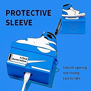 3D Basketball Shoes Box Case Compatible with Airpod 2nd Generation, Cute Case for Airpods 2nd/1st Generation, Cool Funny Case for Airpods 2nd/1st Generation with Keychain