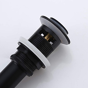 KES Bathroom Sink Drain with Overflow Pop Up Drain Assembly Vessel Sink Stopper Matt Black, S2007A-BK