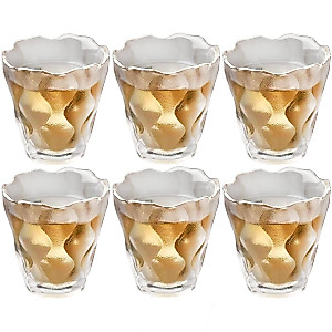 Sizikato 6pcs Frosted Glass Small Wine Cup, 50ml Tea Cup Sake Cup