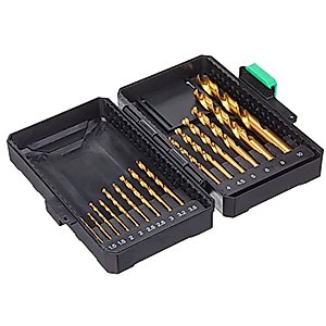 Amazon Brand - Denali 15-Piece Titanium Drill Bit Set