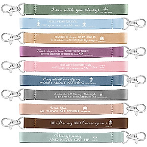 Inbagi 50 Pieces Christian Bible Verse Religious Biblical Keychain Bulk Fathers Day Gift for Men Church Favors(Fresh Colors)