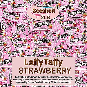 ZEESKEIT Repackaged Laffy Taffy Strawberry Chew Candy 2 Lb, Individually Wrapped Chewy and Tangy, Easter, Birthdays, Kosher Candy