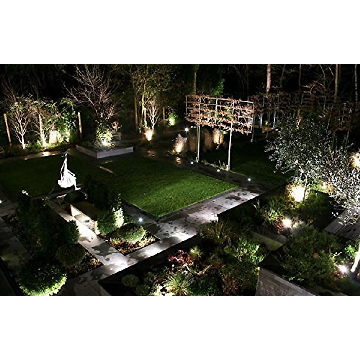 Lemonbest 2pcs Bright Outdoor Landscape LED Lighting Mini Lawn Lamp with 110V AC Power Plug for Garden Path Courtyard Spot Lights Cool White