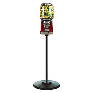 Gumball Vending Machine with Metal Stand & 3.4LB of Gumballs Refill Bag - Bubble Gum Vending Machine for Kids, Stand & Gum Bundle - Coin Gumball Machine