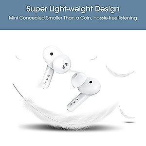 Blackview Hybrid Active ANC Noise Cancelling Earbuds, IR in-Ear Detection, IPX7 Waterproof, Wireless Charging, Premium Deep Bass True Wireless Earbuds AirBuds5 Pro, White