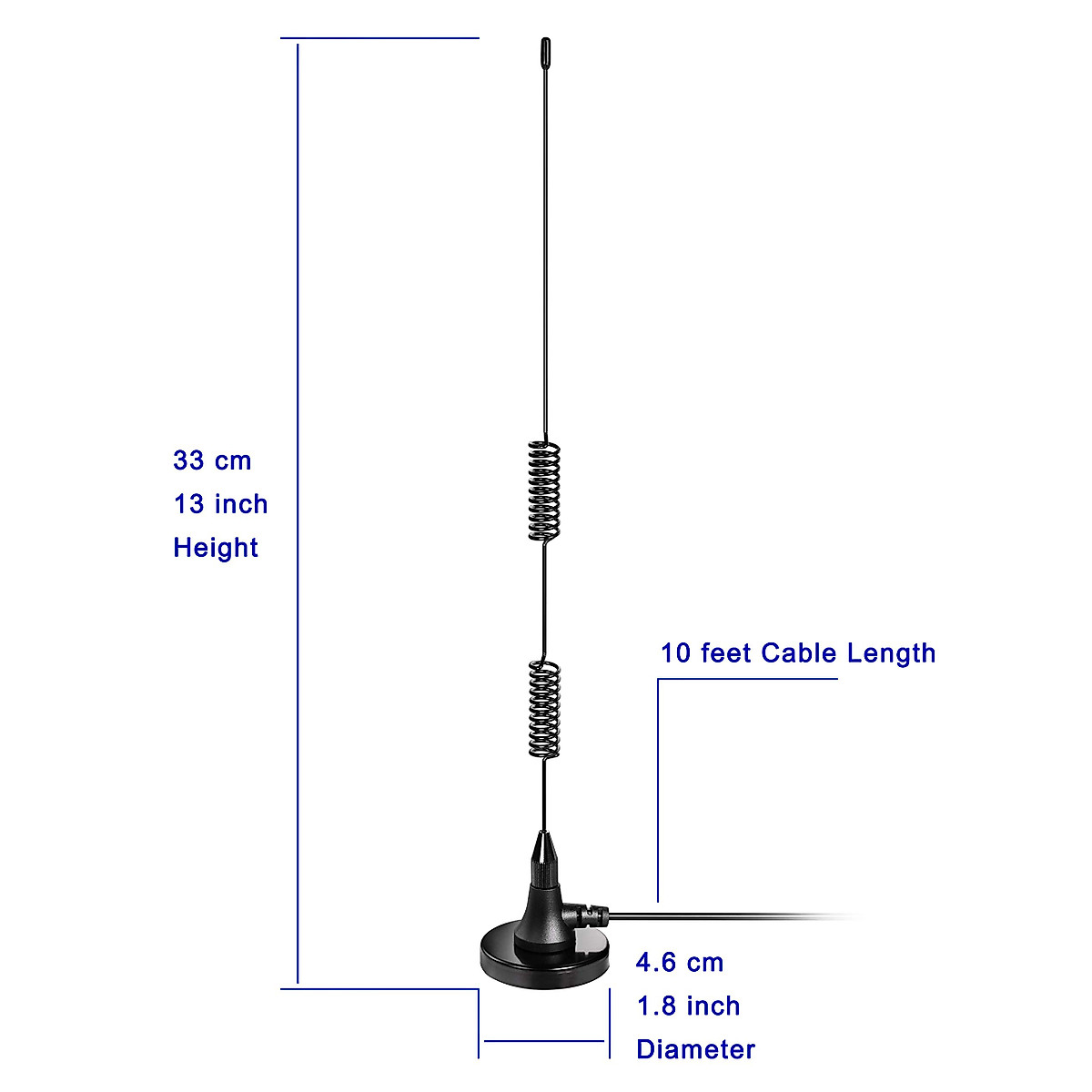 Bingfu Dual Band VHF UHF 136-174MHz 400-470MHz Ham Radio Magnetic Base Antenna Handheld Two Way Radio SMA Male Antenna for Ham Radio Walkie Talkie Icom Yaesu Vertex Standard Horizon Marine VHF Radio