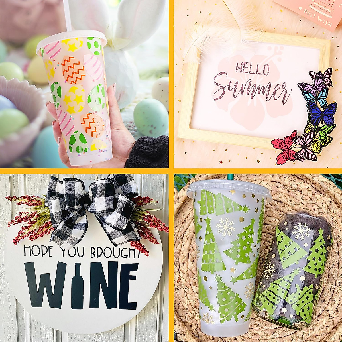 TECKWRAP Permanent Adhesive Vinyl Sheets 12" x 12" 40 Sheets/Pack Assorted Colors for Craft Cutters