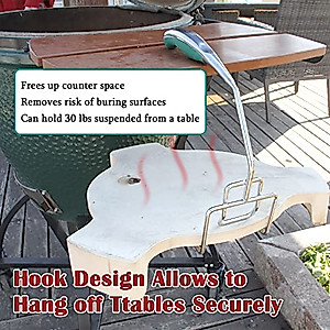 Mydracas Heavy Duty Plate Setter Lifter, BBQ Heat Deflector Tools Pizza Stone Plate Setter, Big Green Egg Heat Deflector, Perfect for BBQ Accessories BBQ Tools and Kamado Joe