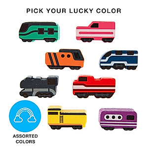 Brybelly 8-Pack Mexican Train Dominoes Tokens Premium Wood Upgrade Pack - Real Wood Markers Modeled After Real Trains - Detailed Colorful Screen Print - Great Gift - Board Game Tile Accessories