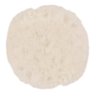 TCP Global 8" Natural 100% Wool 1" Pile Buffing & Polishing Tie-On Bonnet Pad (Pack of 2)