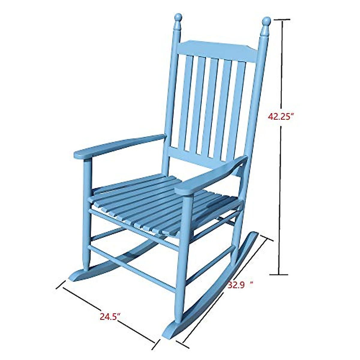 Wooden Porch Rocker Chair Blue