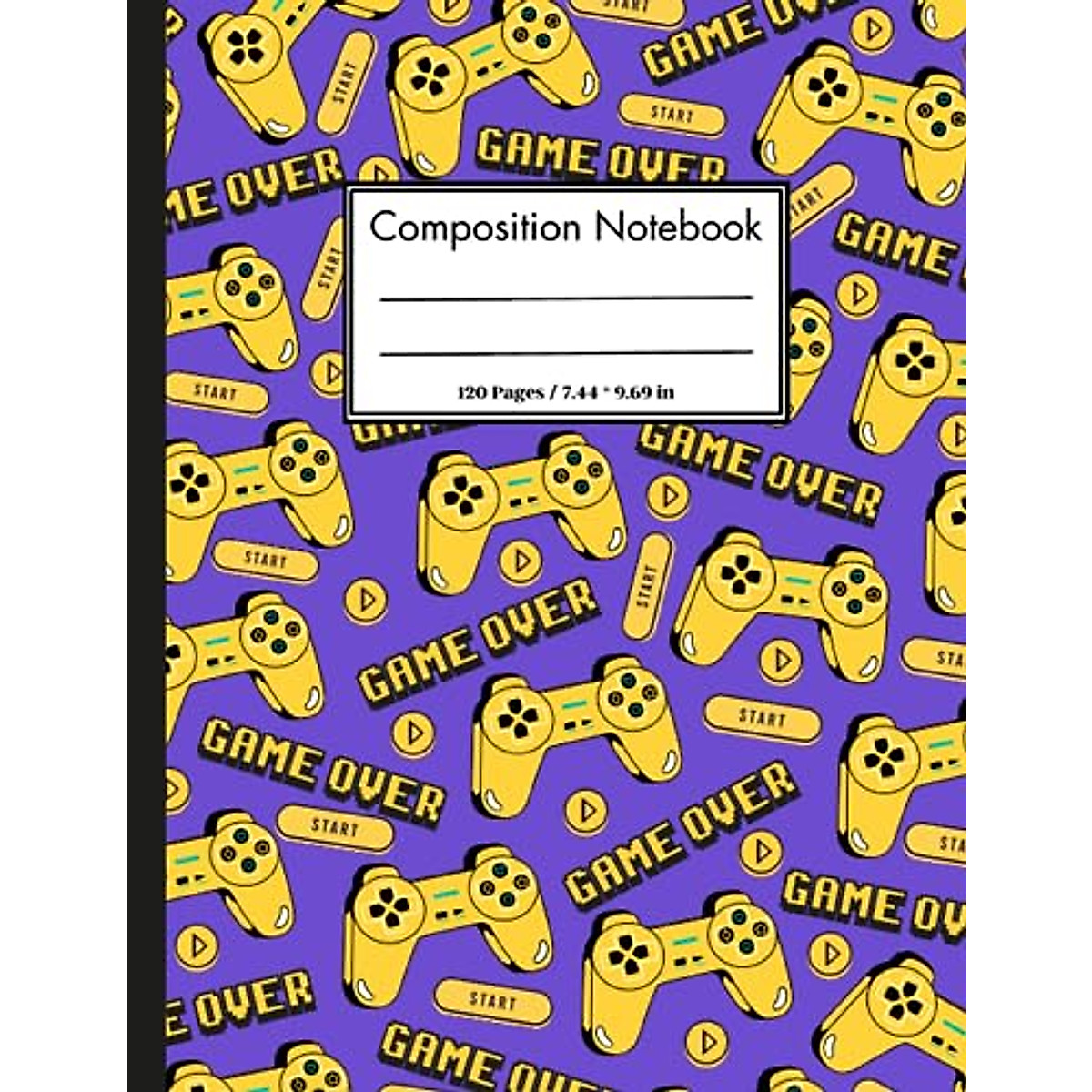 Wide Ruled Composition Notebook: Video Game Controllers: Kids, Teens, Girls, and Boys