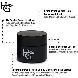 Herb Guard - Eighth Oz Ultraviolet Jar (50 ml) Airtight UV Protection Keeps Goods Fresh for Months