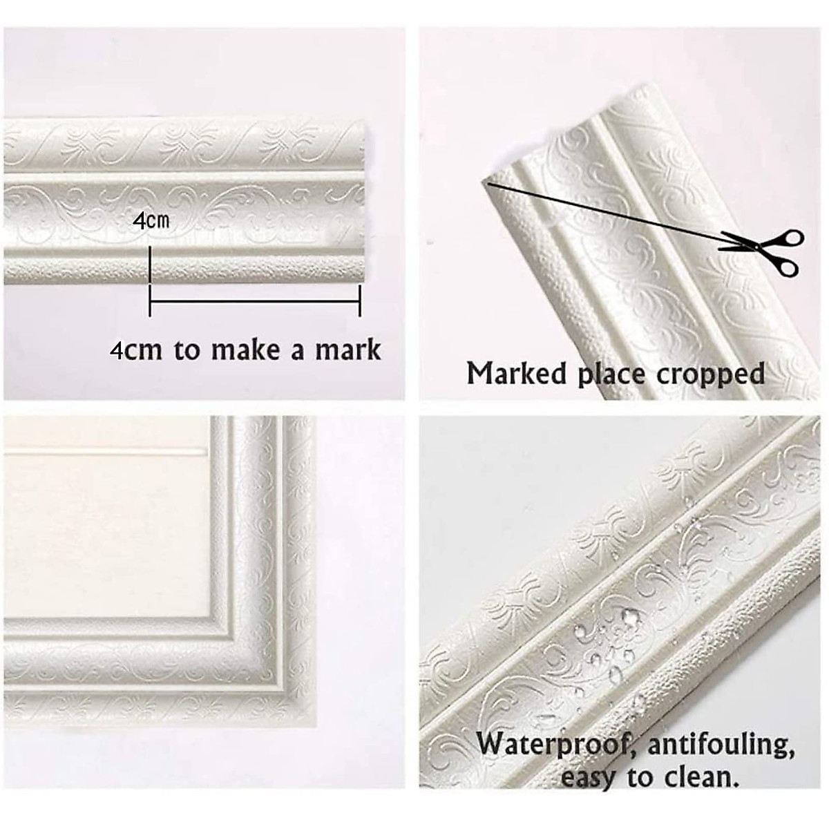 JATOK Diamond Painting Frame,2pcs 230cm/Roll Multifunction Self Adhesive 3D Pattern Edge Decoration Mouldings Trim Border Frame