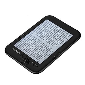 WESE Digital Book Read, Electronic Ink Screen 300DPI 29 Languages Ereader for Household for BK-6006(Black, 8G)