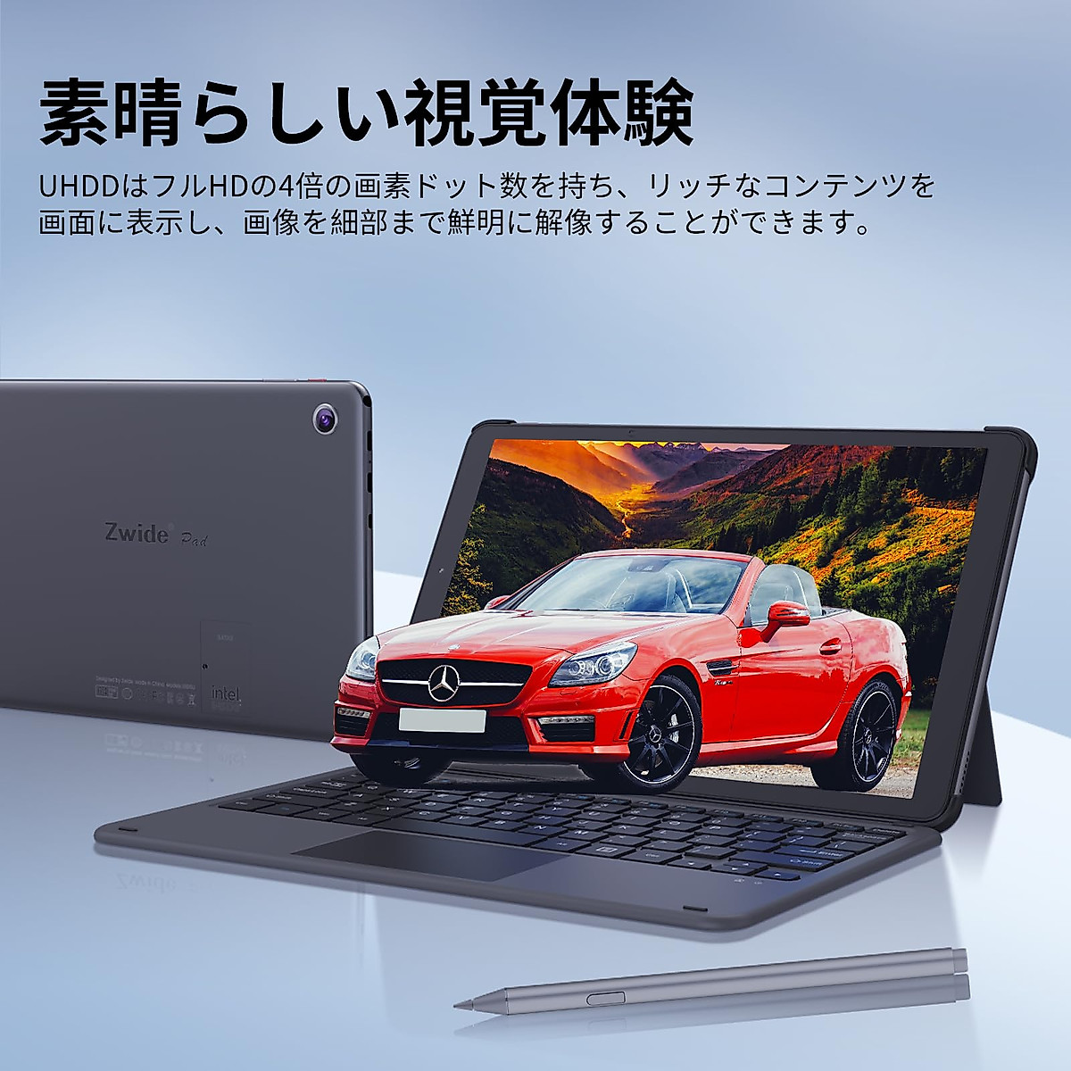 Zwide Pad 2in1 Computer Tablet with Windows 11, Ultra Slim PC with 10.5" Incell Full HD(1920x1200) Displayed by IPS Screen, N4120 Quad-Core CPU and 8GB LPDDR4 with 87% NTSC -256GB SSD